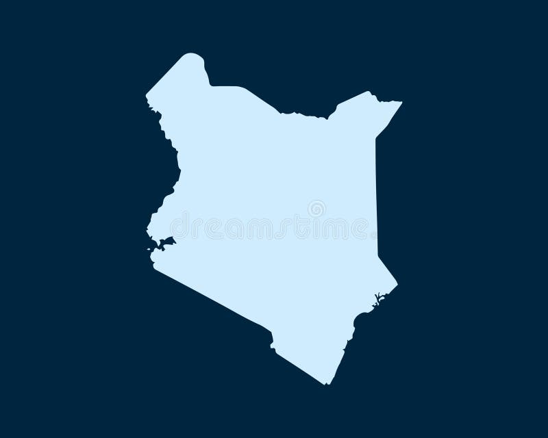 Light Blue Design Concept of Country Kenya Map Isolated on Dark Green ...