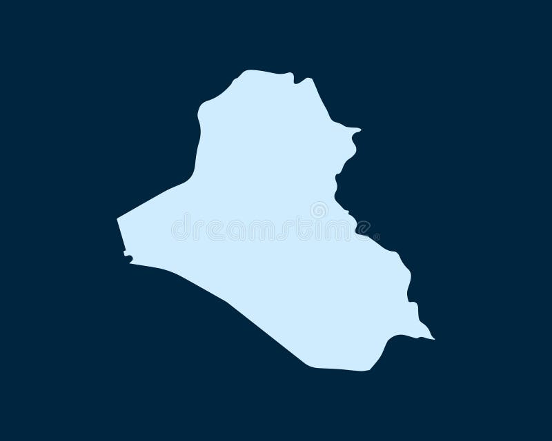 Light Blue Design Concept of Country Iraq Map Isolated on Dark Green ...