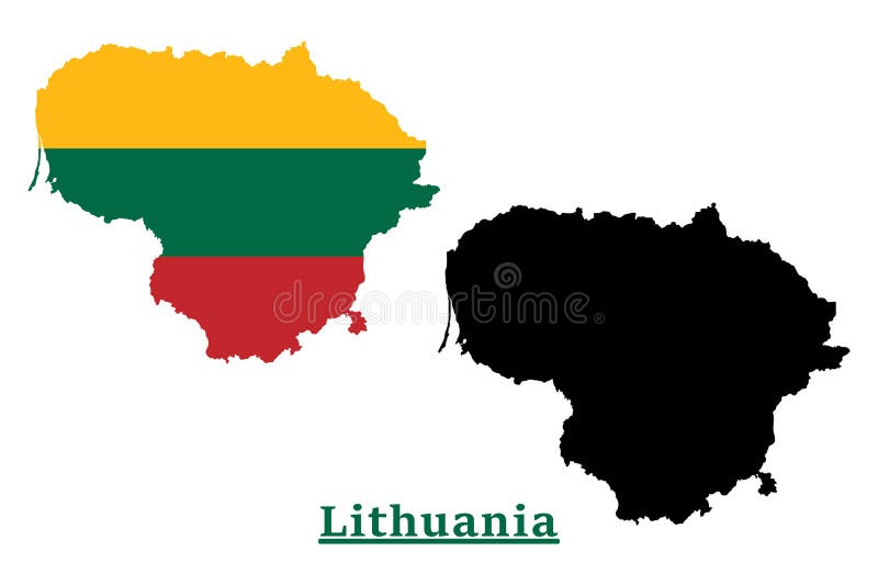 Lithuania National Flag Map Design Stock Vector - Illustration of ...