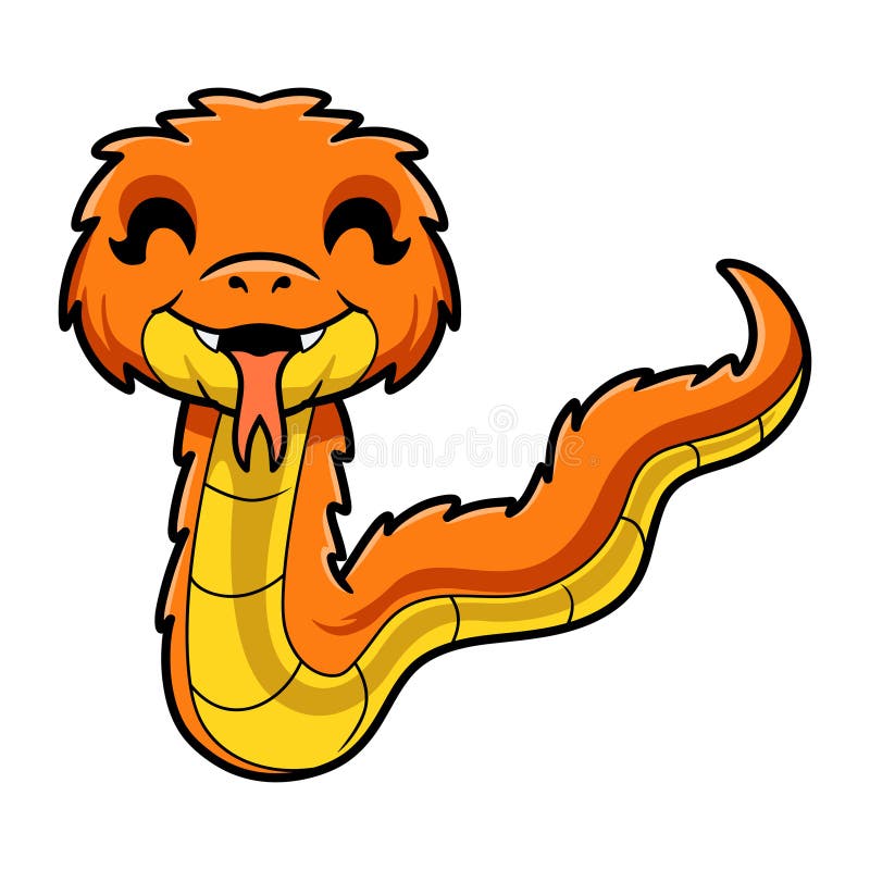 Cute Orange Spiny Bush Viper Cartoon Stock Vector - Illustration of ...