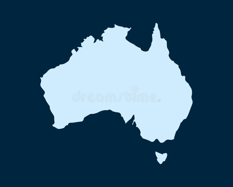 Light Blue Design Concept of Country Australia Map Isolated on Dark ...