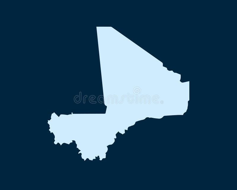 Light Blue Design Concept of Country Mali Map Isolated on Dark Green ...
