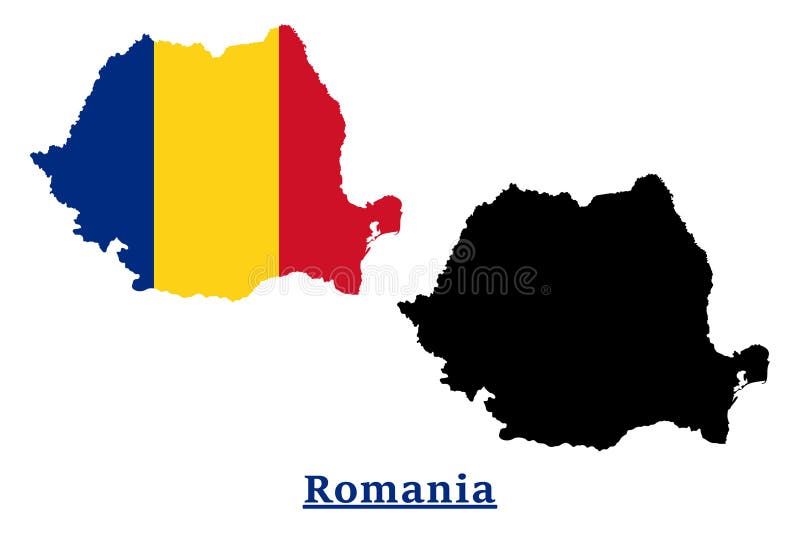 Romania National Flag Map Design, Romania Country Flag Inside the Map ...