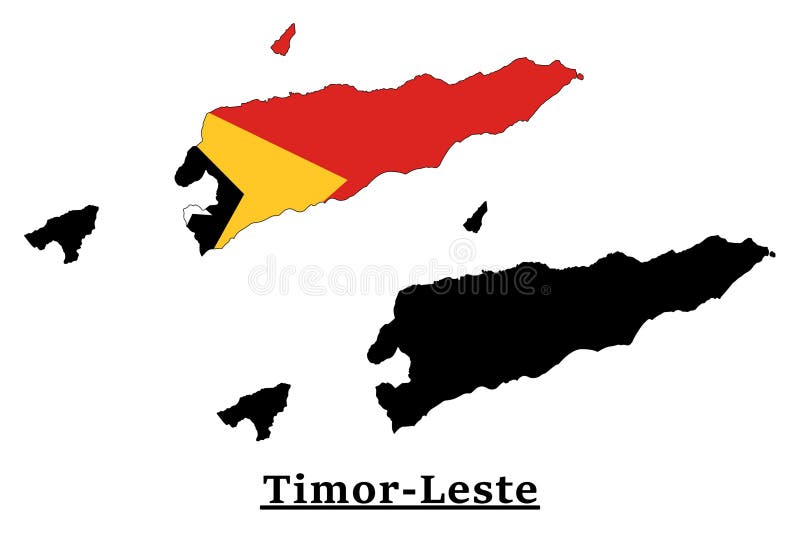 Timor-Leste National Flag Map Design, Timor Leste Country Flag Inside ...