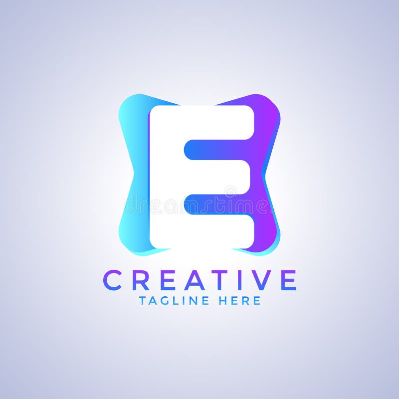 Creative Shape Typography Logo Letter E Stock Vector - Illustration of ...