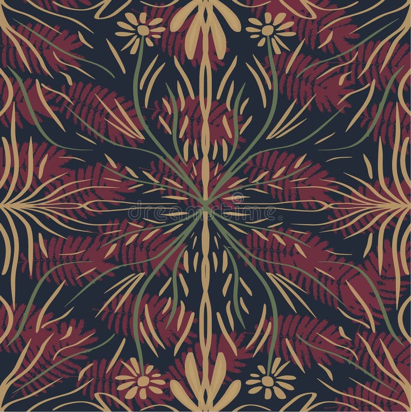 Abstract Ornate Geometry Floral Vector Stock Illustration ...