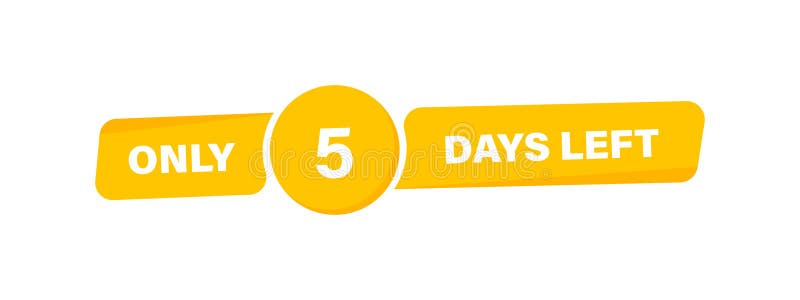 Countdown only Days Left Banner Isolated on Background. Vector ...