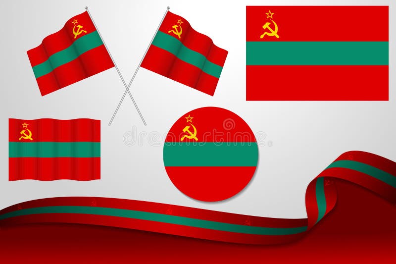 Set of Transnistria Flags in Different Designs Stock Vector ...