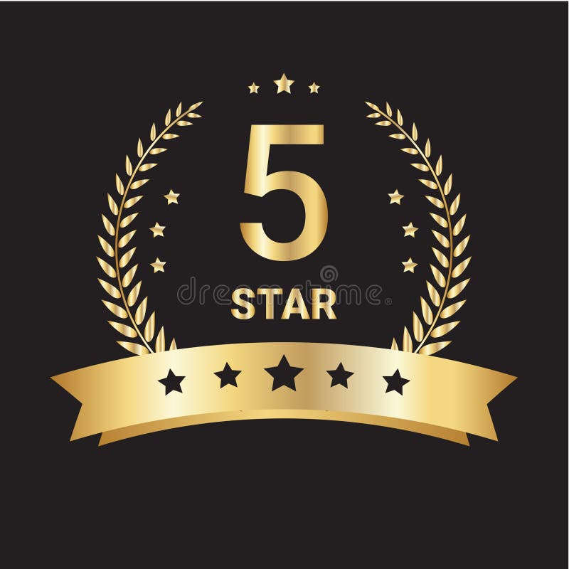 5 Star Review Vector Badges. Star Reviews Logo, Icon and Badges. 5 Star ...