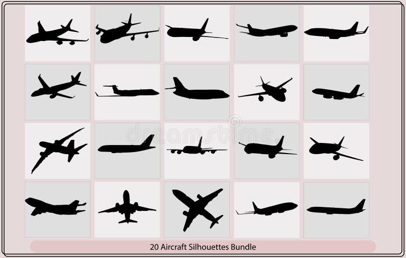 Silhouette of Airplane Shadow,Military Aircrafts Icon Set,Fighter Jet ...