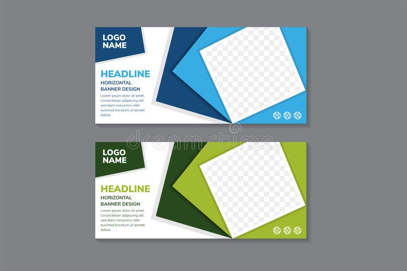 Horizontal Web Banner. Abstract Modern Design Template with Dummy Text ...