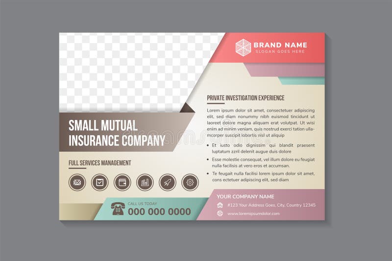 Small Mutual Insurance Company Horizontal Flyer Stock Vector ...