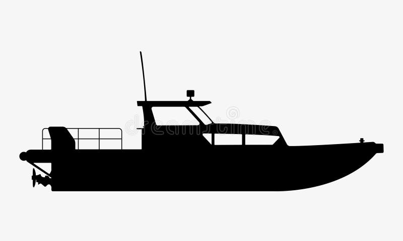 Patrol Boat Silhouette, Naval Vessel Ship Stock Vector - Illustration ...
