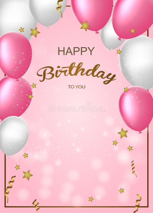Happy Birthday Typography Design for Greeting Cards Stock Illustration ...