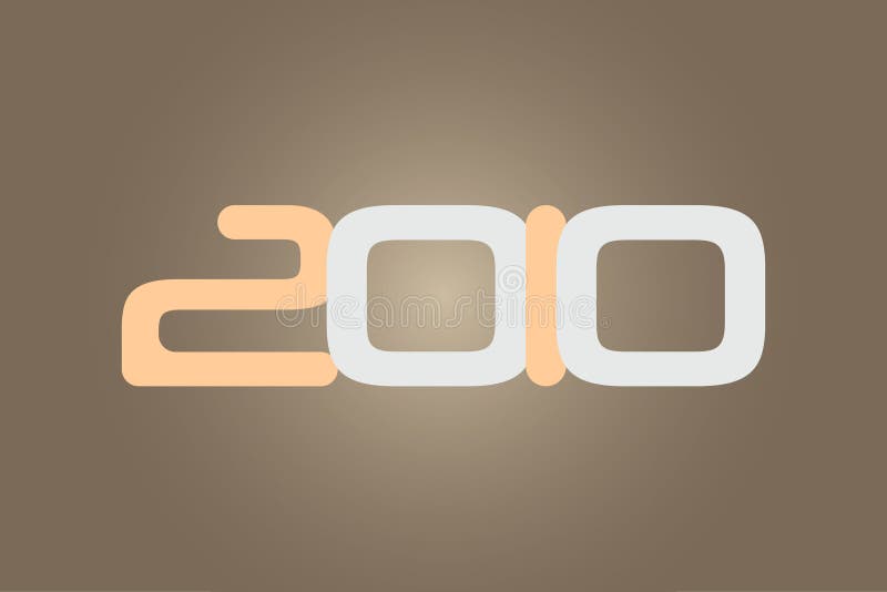 Year 2010 Numeric Typography Text Vector Design on Gradient Color ...