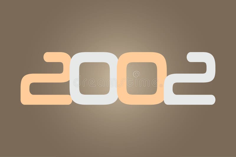 Year 2002 Numeric Typography Text Vector Design on Gradient Color ...