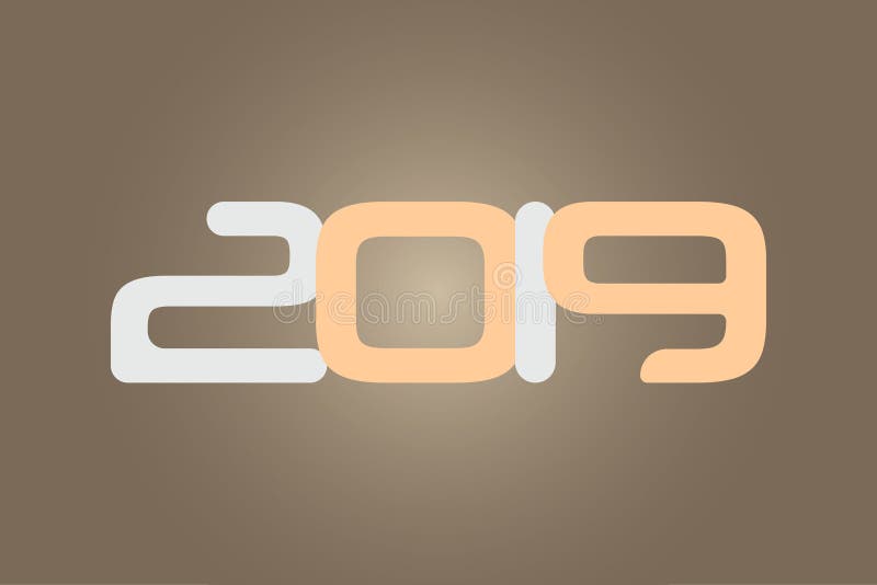 Year 2019 Numeric Typography Text Vector Design on Gradient Color ...