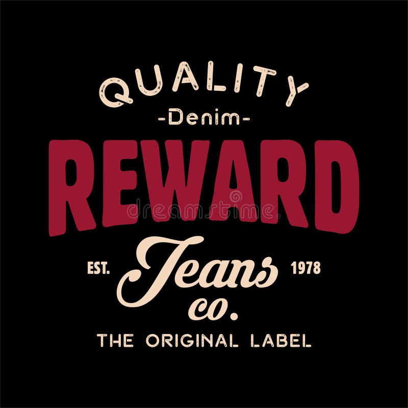 Quality Denim Reward Jeans the Original Label Stock Vector ...
