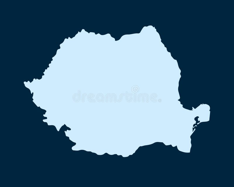 Light Blue Design Concept of Country Romania Map Isolated on Dark Green ...