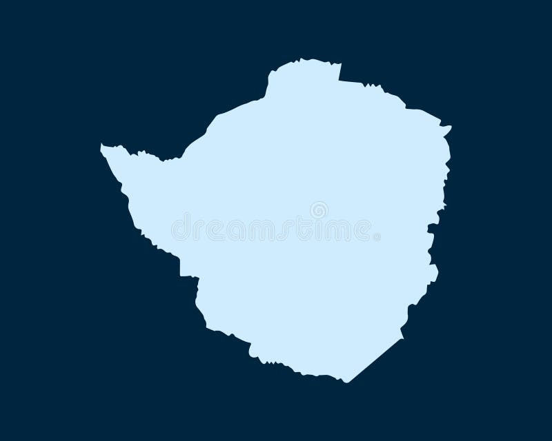 Light Blue Design Concept of Country Zimbabwe Map Isolated on Dark ...
