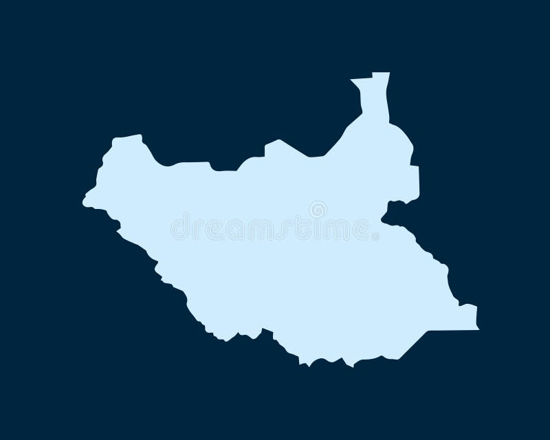 Light Blue Design Concept of Country South Sudan Map Isolated on Dark ...