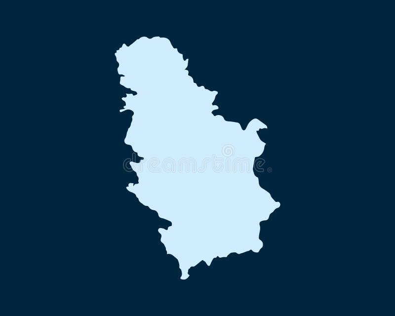 Light Blue Design Concept of Country Serbia Map Isolated on Dark Green ...
