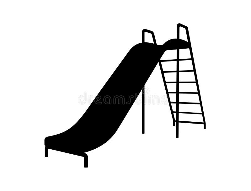 Playground Slide Silhouette, Children S Play Zone Icon Stock Vector ...