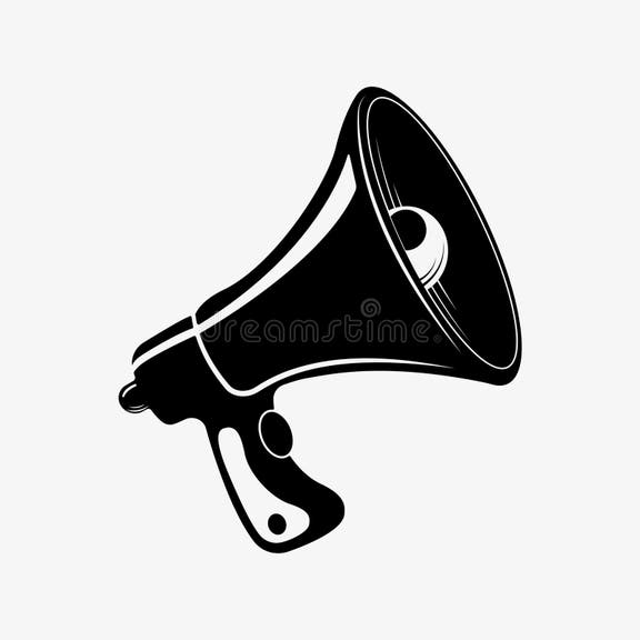 Megaphone Silhouette, Portable Speaking-trumpet Loudhailer Stock Vector ...