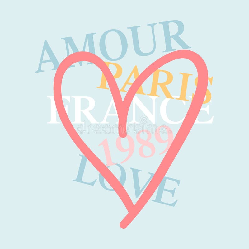 AMOUR (french is Love) Typography Design Shirts Stock Vector ...