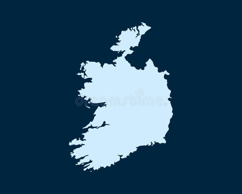 Light Blue Design Concept of Country Ireland Map Isolated on Dark Green ...