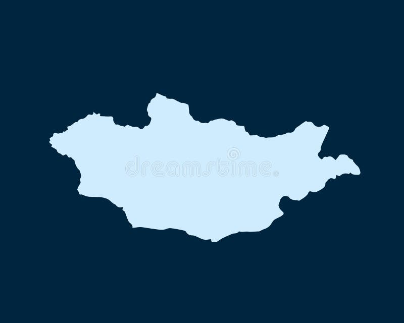 Light Blue Design Concept of Country Mongolia Map Isolated on Dark ...
