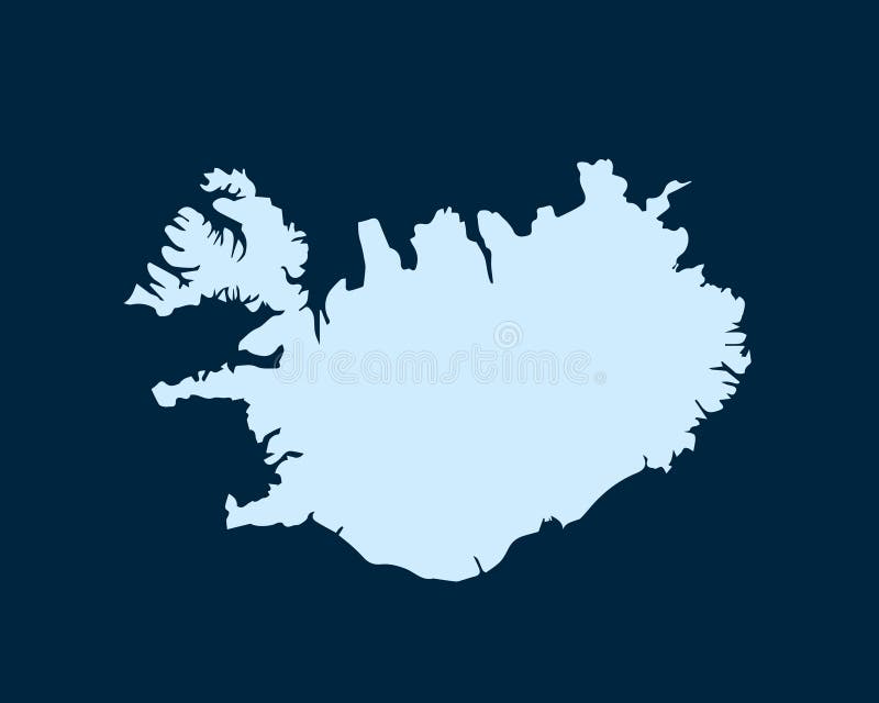 Light Blue Design Concept of Country Iceland Map Isolated on Dark Green ...