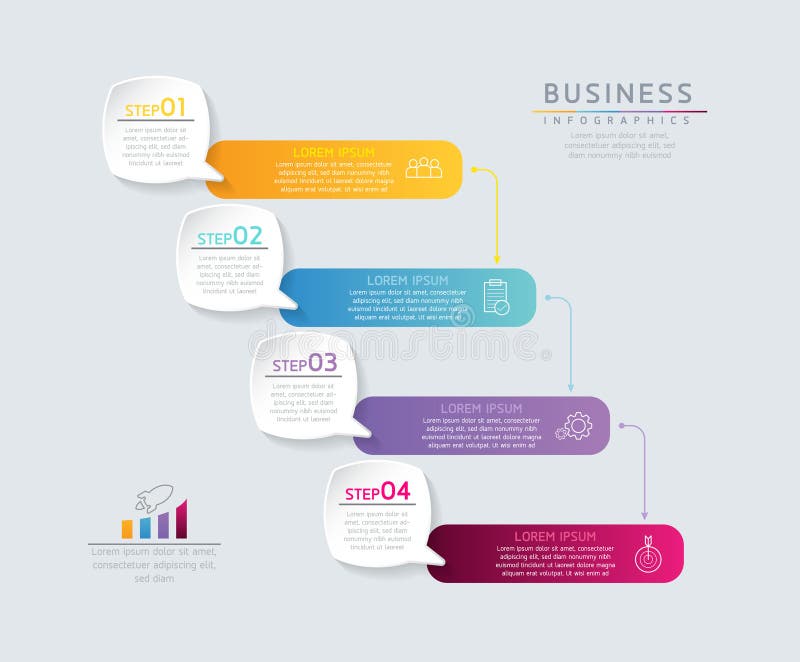 Vector Business Presentation Connecting Steps Infographic Template ...