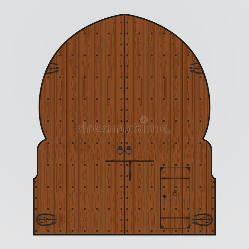 Old Antique Moroccan Arabic Traditional Realistic Wooden Door Stock ...