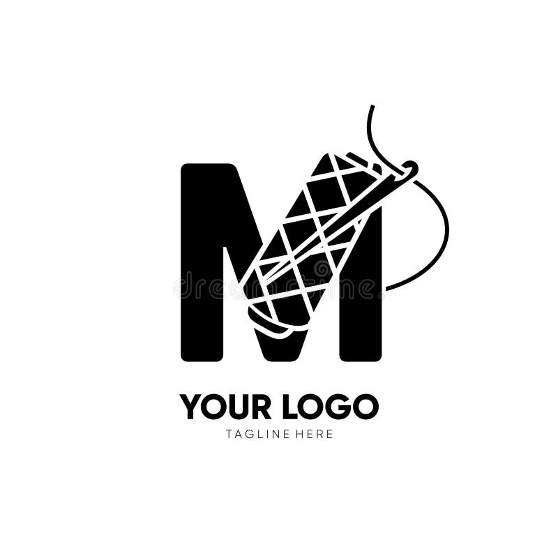 Letter Initial M Sewing Thread Logo Design Vector Icon Graphic Emblem ...