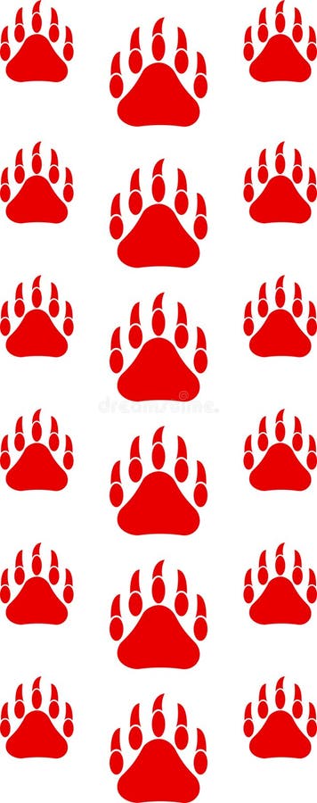 Paw Vector Foot Trail Print . ,bear, Wolf Silhouette Animal. Paw Print ...
