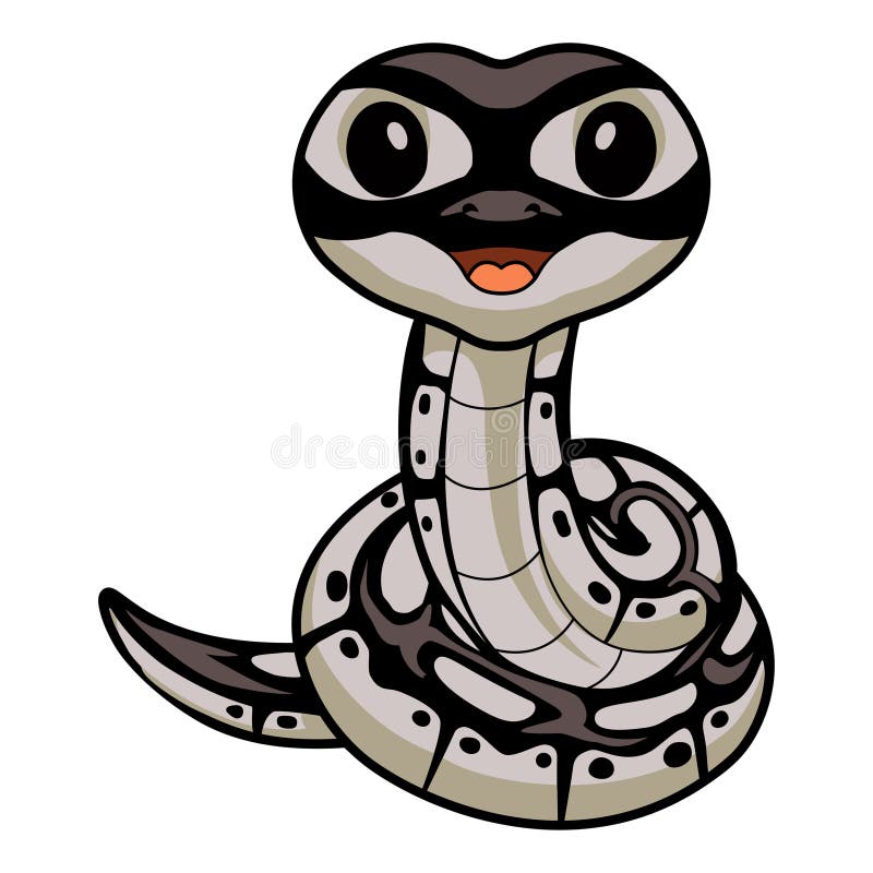 Cute Happy Python Snake Cartoon Stock Vector - Illustration of python ...