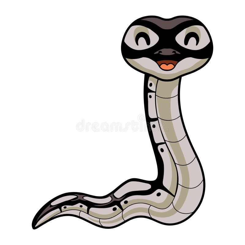 Cute Happy Python Snake Cartoon Stock Vector - Illustration of nature ...