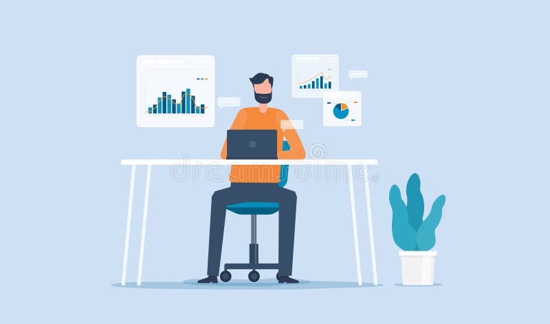 Business People Analytics and Monitoring on Graph Report Dashboard ...