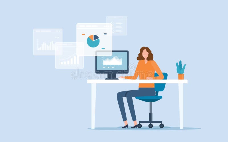 Business People Analytics and Monitoring on Graph Report Dashboard ...