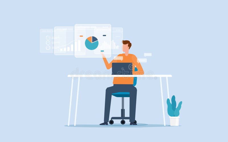 Business People Analytics and Monitoring on Graph Report Dashboard ...