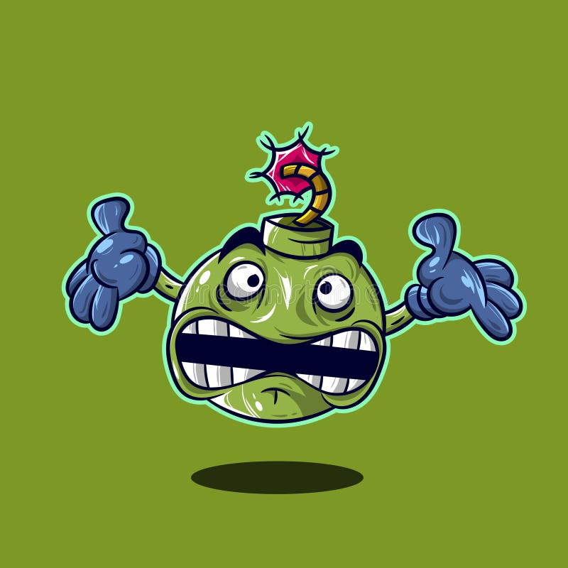 Cartoon Monster Green Bomb stock vector. Illustration of text - 271969891