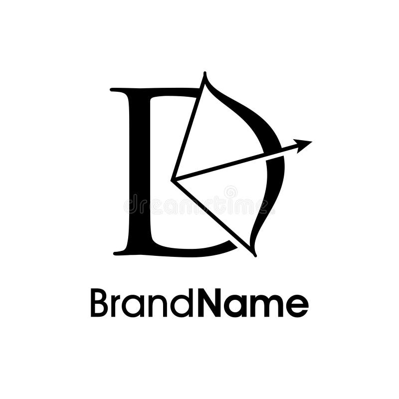 Elegant Initial D Black Arrrow Logo Stock Vector - Illustration of grow ...