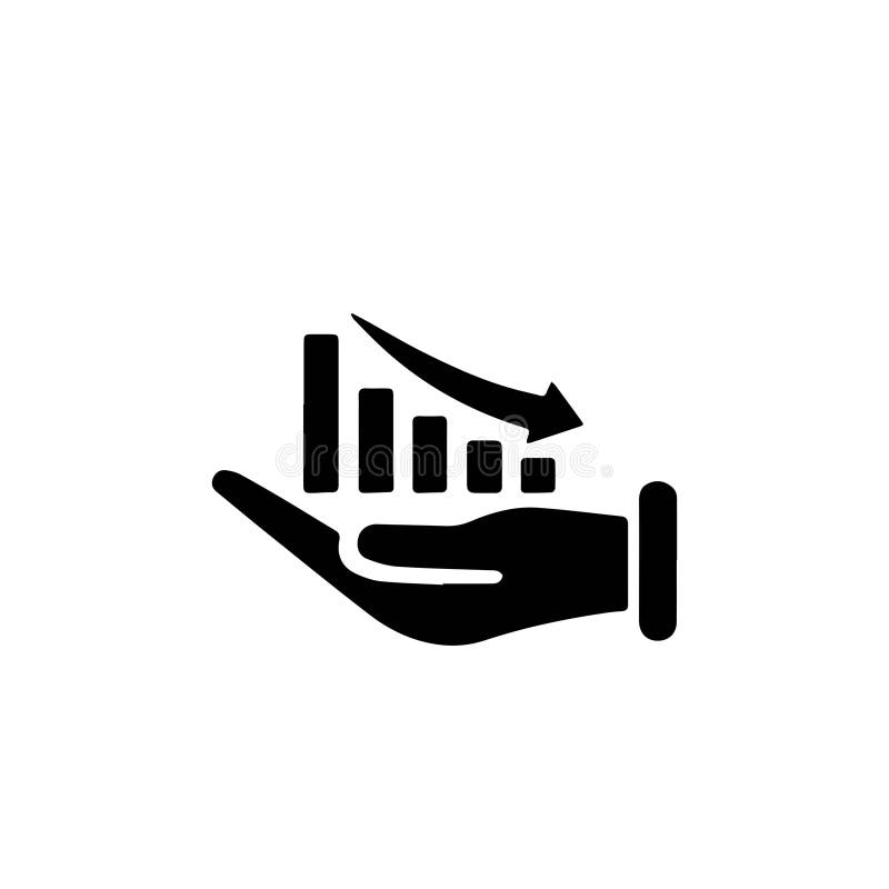 Growing Graph Icon on the Hand. Vector Growing Graph Icon on the Hand ...