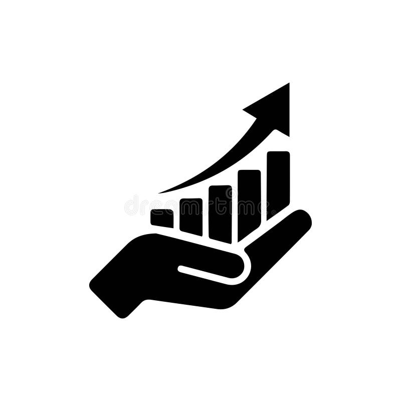 Growing Graph Icon on the Hand. Vector Growing Graph Icon on the Hand ...