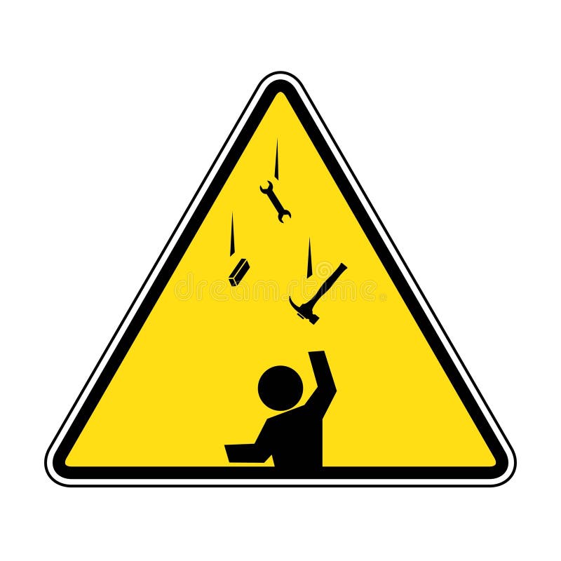 Danger Falling Objects Sign Stock Vector - Illustration of security ...