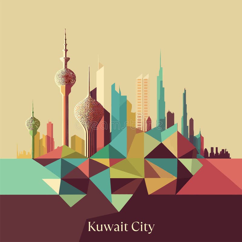 Kuwait National Day Banner with Beige Background Stock Vector ...