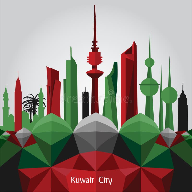 Kuwait National Day Banner with Kuwaiti Flag Colors Stock Vector ...