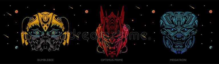 Transformer Head Character Sets, Transformers Robot Figures. Editorial ...