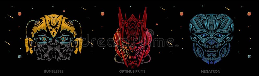 Transformer Head Character Sets, Transformers Robot Figures. Editorial ...